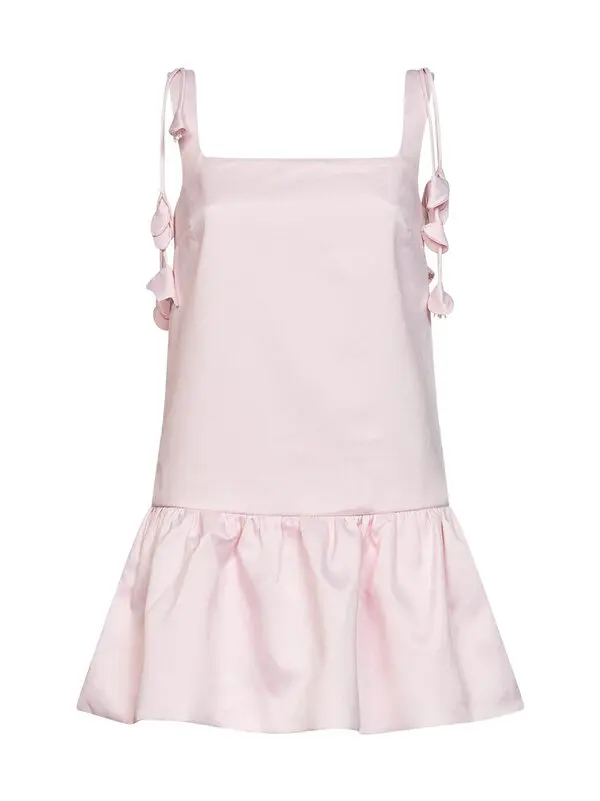 SELF-PORTRAIT Pink Flower Taffeta Mini Dress - Multicolor