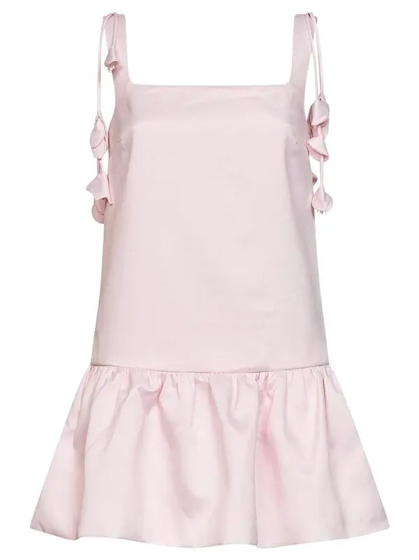 SELF-PORTRAIT Pink Flower Taffeta Mini Dress - Multicolor