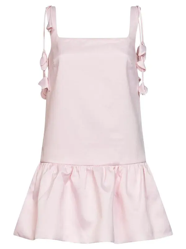 SELF-PORTRAIT Pink Flower Taffeta Mini Dress - Multicolor