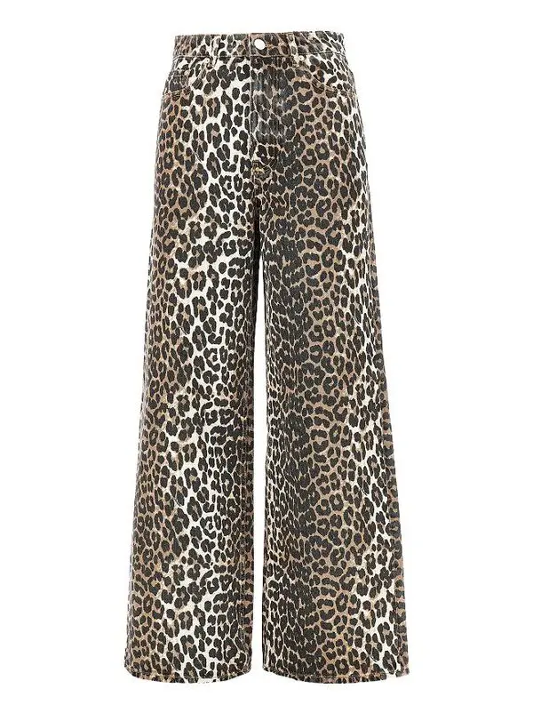 GANNI Leopard-print 'lari' Jeans - Multicolor