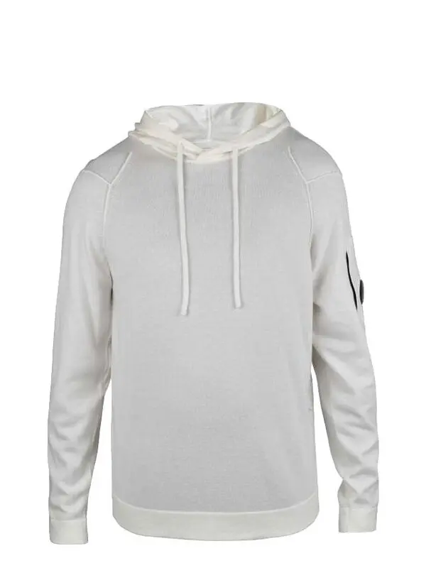 C.P. COMPANY Cotton Knit Pullover Hoodie - White