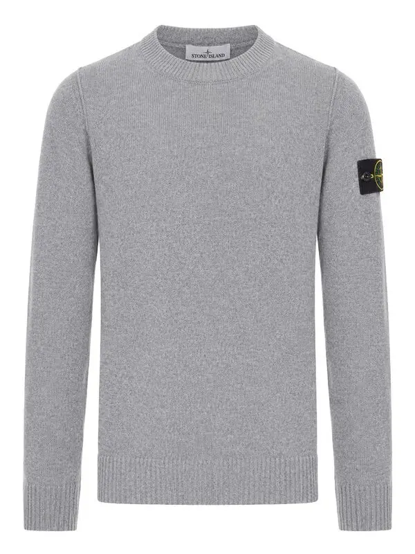 Stone Island Melange Effect Sweater With Compass Logo - Gray