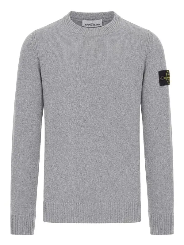 Stone Island Melange Effect Sweater With Compass Logo - Gray
