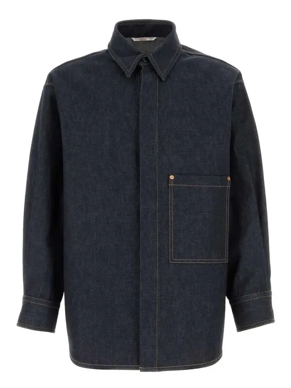 Valentino Garavani Dark Denim Oversize Shirt - Blue
