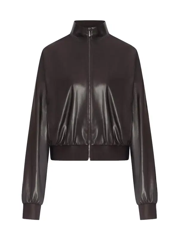 Gucci Bomber Jacket In Soft Nappa - Brown