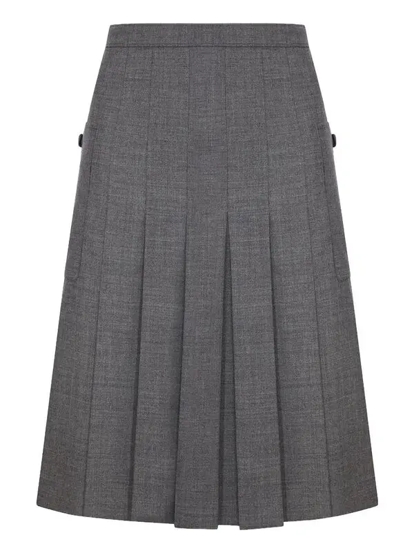Prada Pleated Mat Skirt - Gray