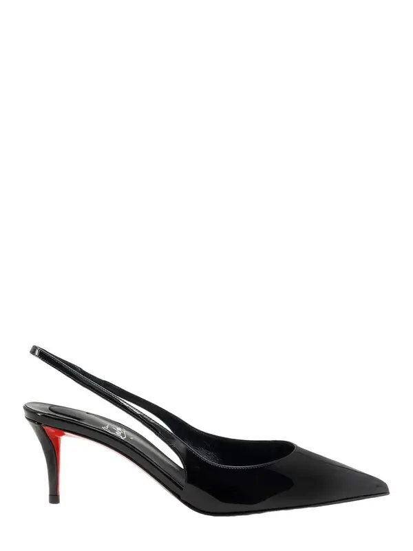 CHRISTIAN LOUBOUTIN Miss Z Patent Leather Slingback Pumps - Black
