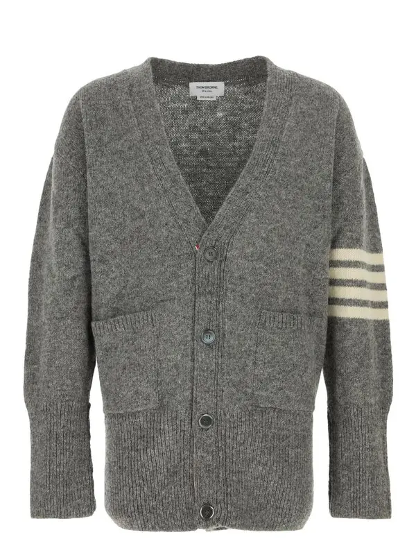 Thom Browne Jersey Stitch Exaggerated Fit V-neck Cardigan - Multicolor