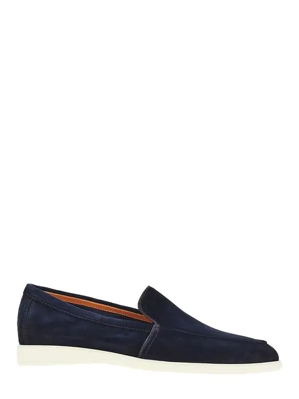 Santoni Malibu Suede Leather Loafers - Blue