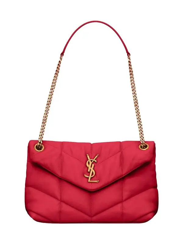 Saint Laurent Small Loulou Puffer Bag In Nappa Leather - Red