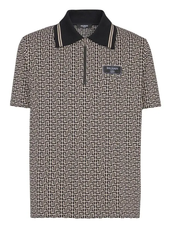 Balmain Labyrinth Polo Shirt With Jacquard Effect - Multicolor