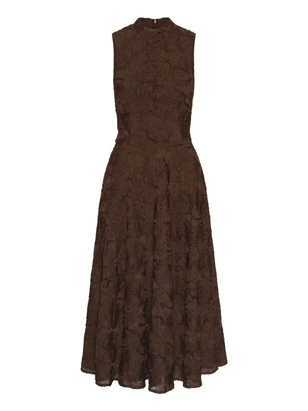 ROTATE BY BIRGER CHRISTENSEN Flower Mesh Flared Dress - Multicolor