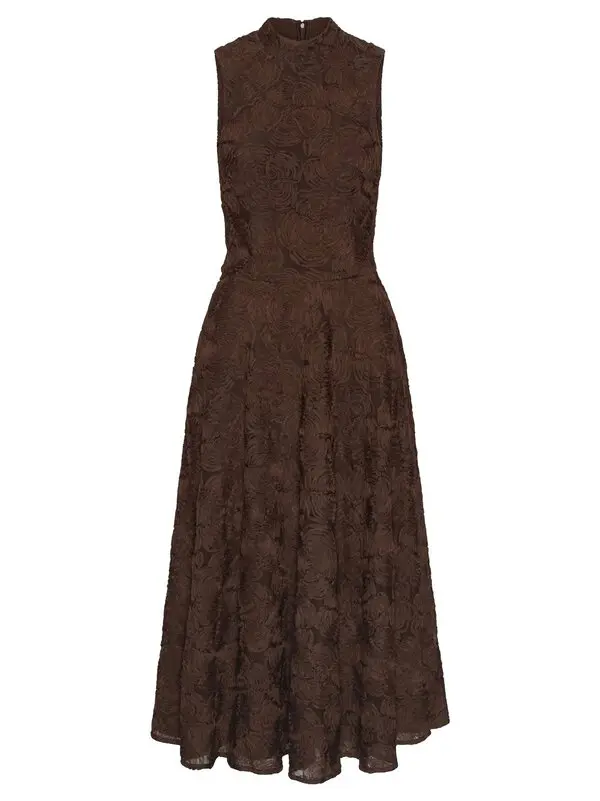 ROTATE BY BIRGER CHRISTENSEN Flower Mesh Flared Dress - Multicolor