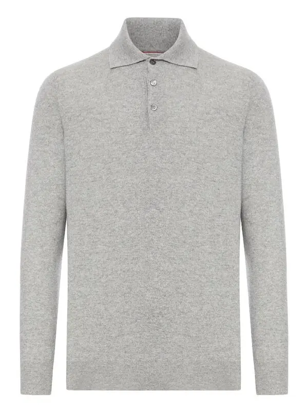 Brunello Cucinelli Cashmere Polo Sweater - Gray