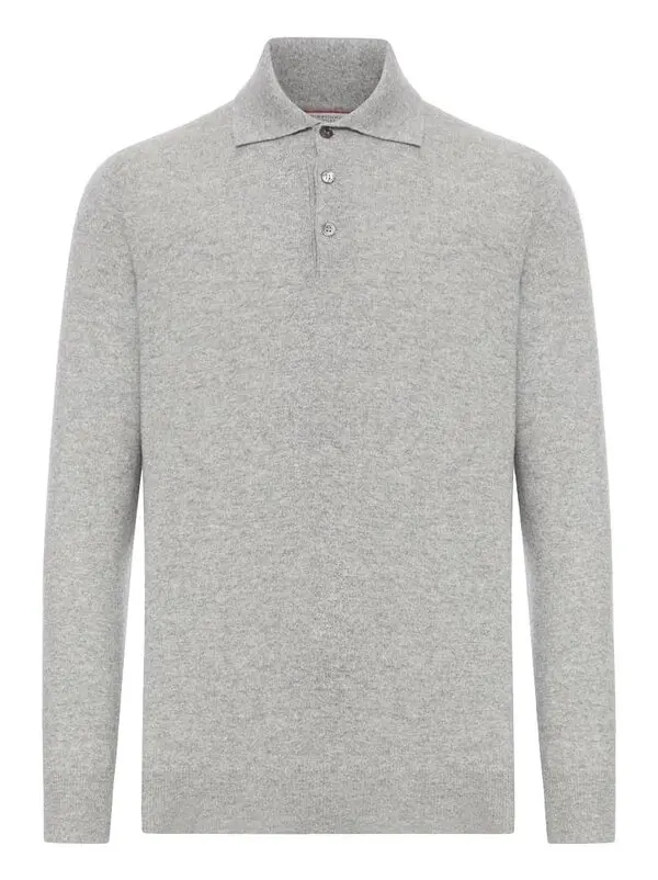 Brunello Cucinelli Cashmere Polo Sweater - Gray