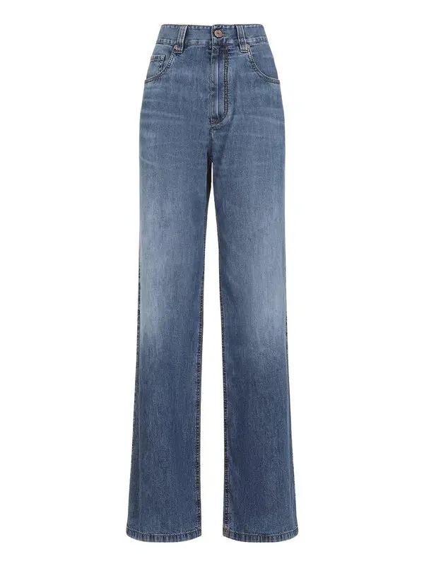 Brunello Cucinelli Wide Leg Jeans - Blue