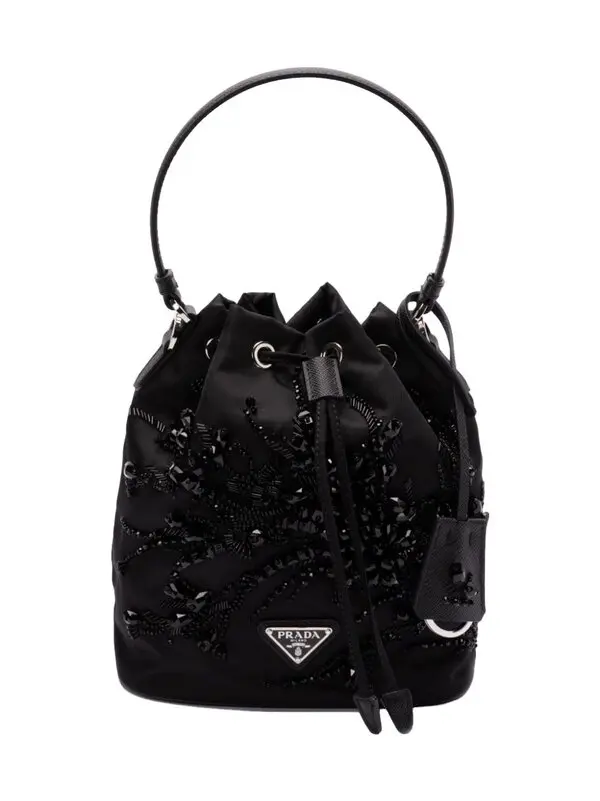 Prada Mini Bag Con Ricami - Black