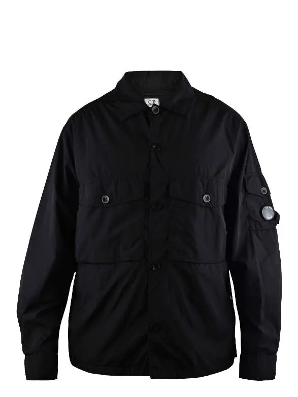 C.P. COMPANY Polyamide Buttoned Long Sleeve Jacket - Black