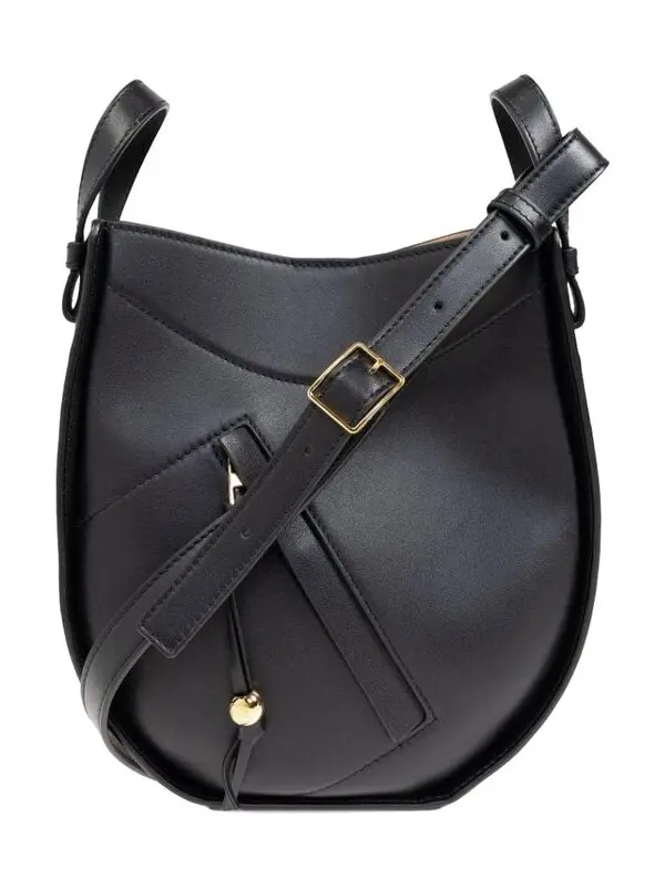 Loewe Hammock Slice Bag In Shiny Calfskin - Black
