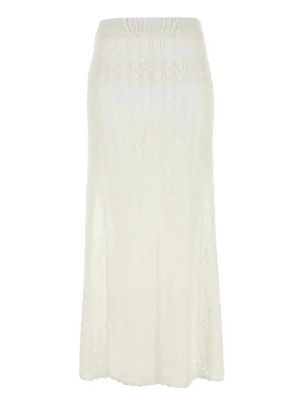 GANNI Crochet Skirt - White