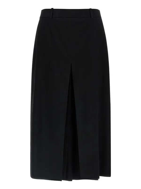 Saint Laurent Wool Midi Skirt - Black