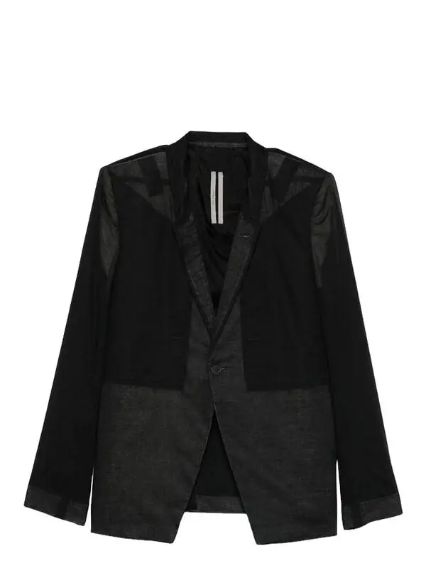 Rick Owens Paneled Cotton Blazer - Black