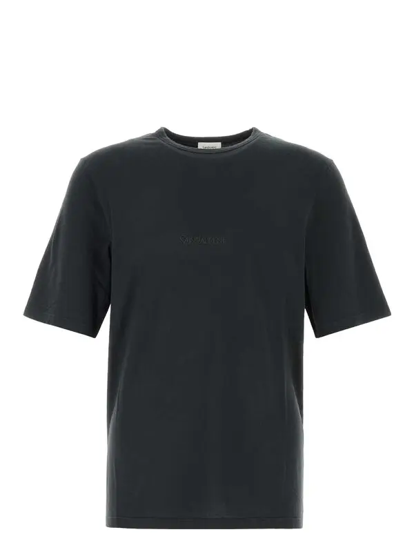 Saint Laurent Charcoal Cotton T-shirt - Gray