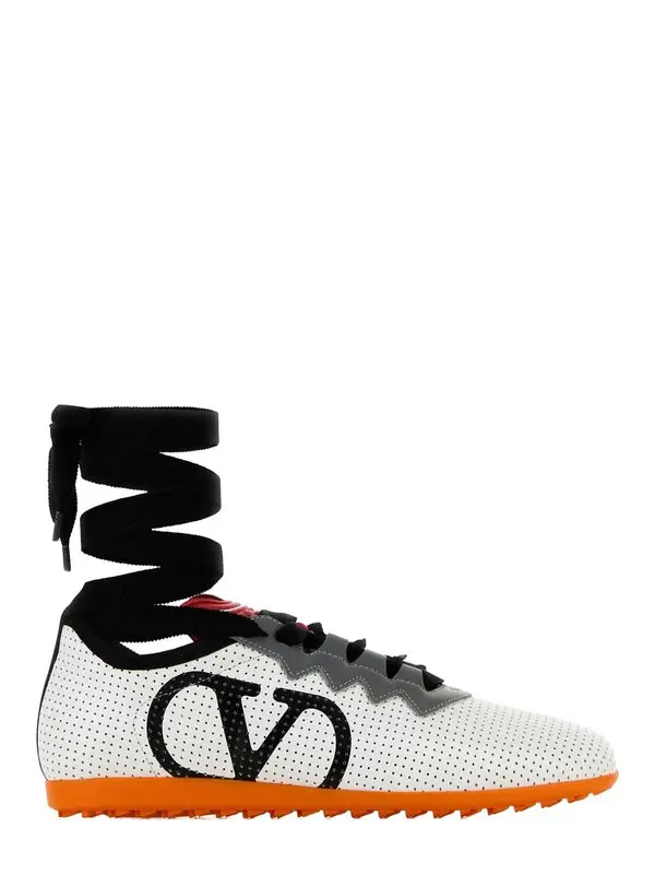 Valentino Garavani Nappa Leather Chromathon Sneakers - White