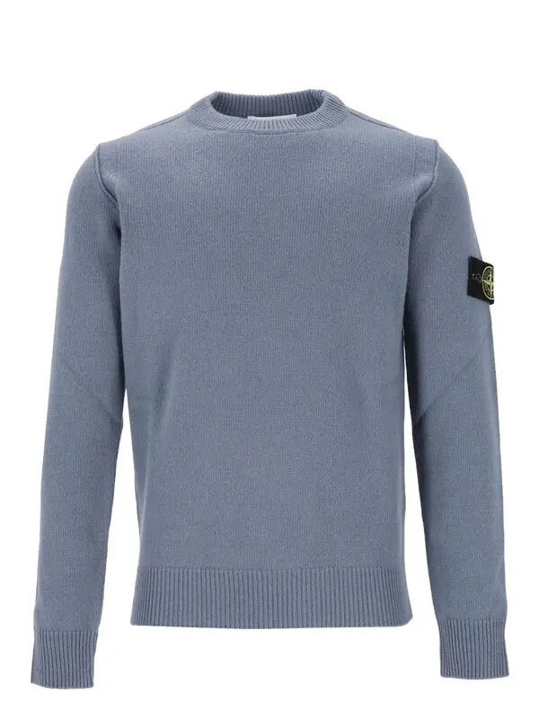 Stone Island Lambswool Crew Neck Sweater - Blue