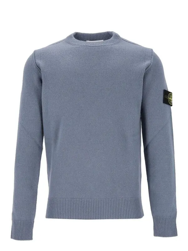 Stone Island Lambswool Crew Neck Sweater - Blue