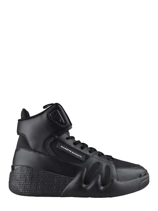 GIUSEPPE ZANOTTI Leather High Top Sneakers - Black