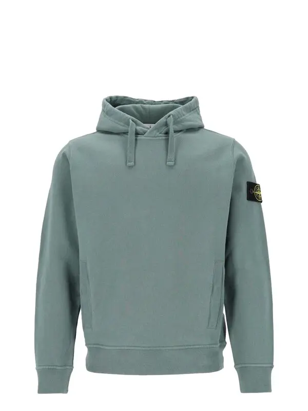 Stone Island Brushed Organic Cotton Hoodie - Green