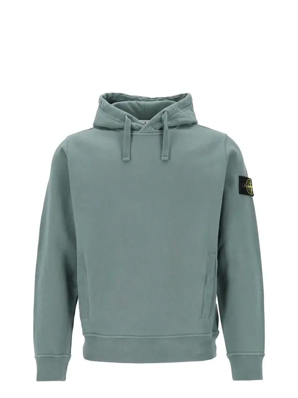 Stone Island Brushed Organic Cotton Hoodie - Green