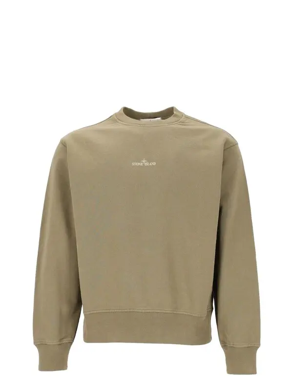 Stone Island Organic Cotton Fleece Crewneck Sweatshirt - Green
