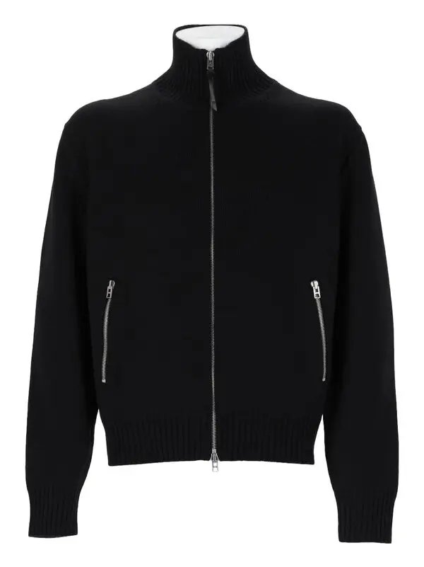 TOM FORD Maglia In Lana Merino Con Zip E Patch - Black