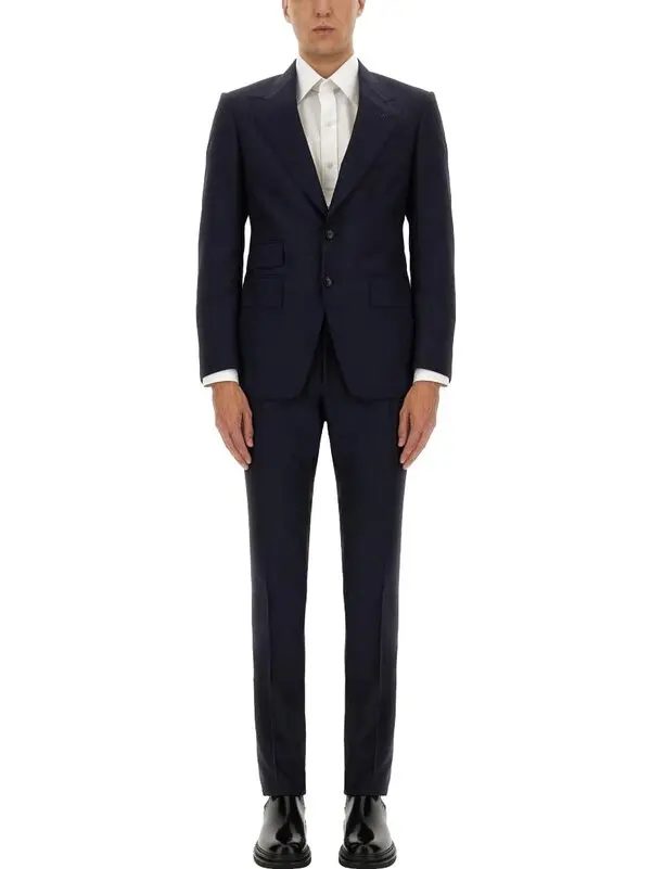 TOM FORD Abito Grand Overcheck Shelton - Blue