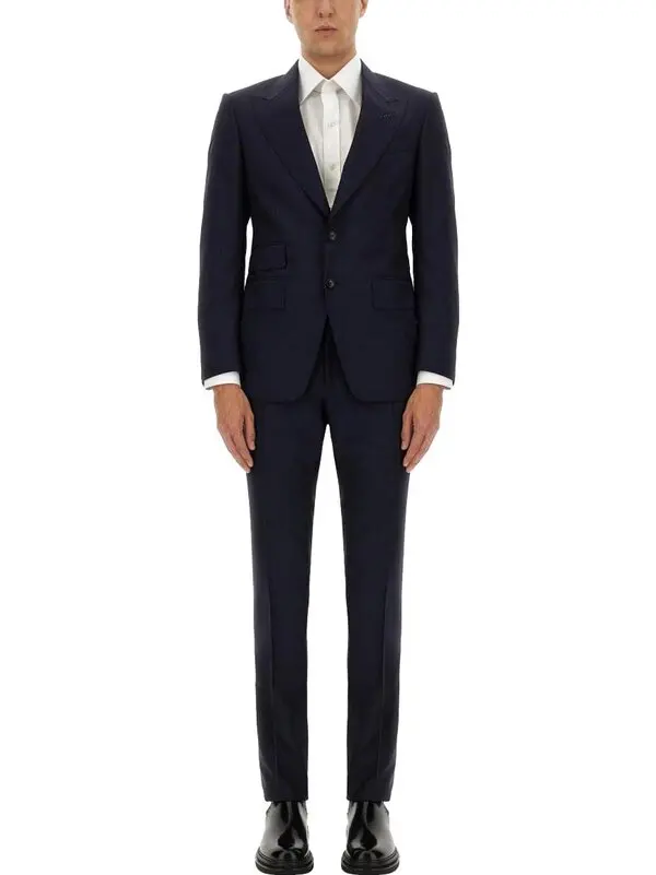 TOM FORD Abito Grand Overcheck Shelton - Blue