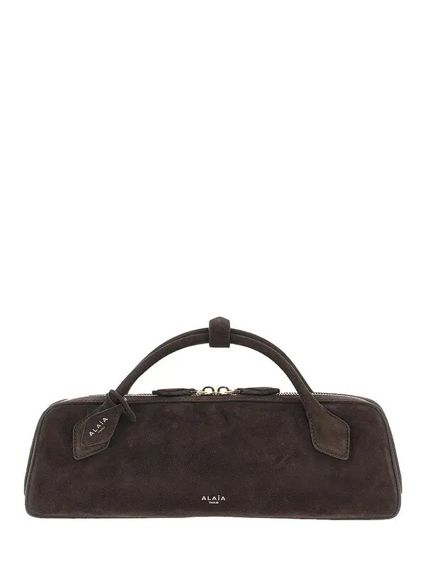 Alaïa Suede Leather 'le Teckel' Clutch - Brown