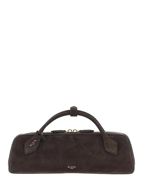 Alaïa Suede Leather Le Teckel Clutch - Brown