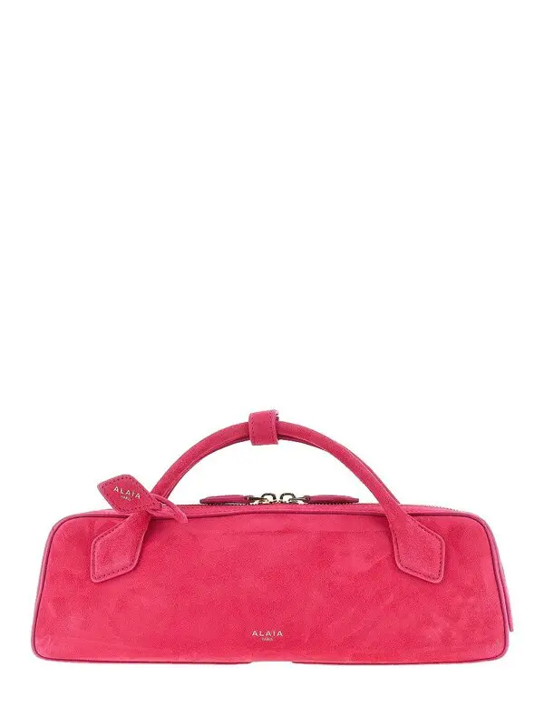 Alaïa Suede Leather Clutch - Pink