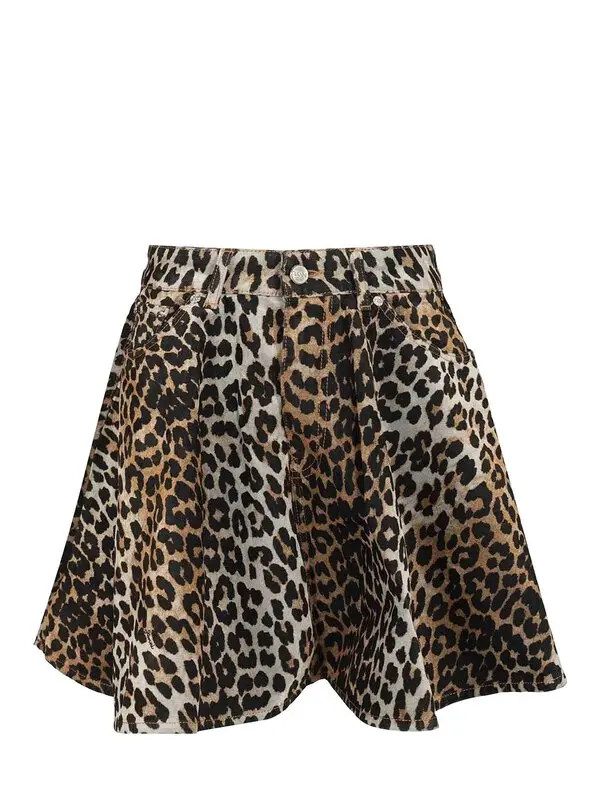 GANNI Leopard Print Miniskirt - Multicolor