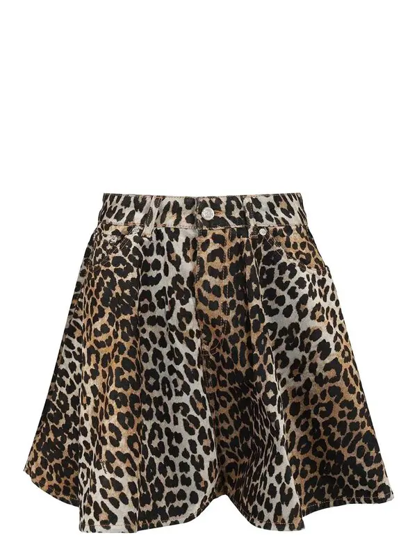 GANNI Leopard Print Miniskirt - Multicolor