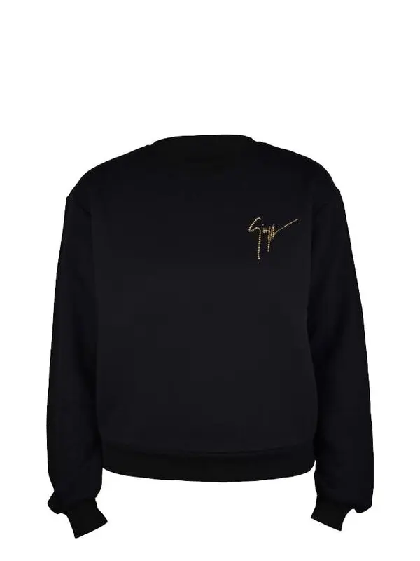 GIUSEPPE ZANOTTI Embroidered Crew Neck Sweatshirt - Black