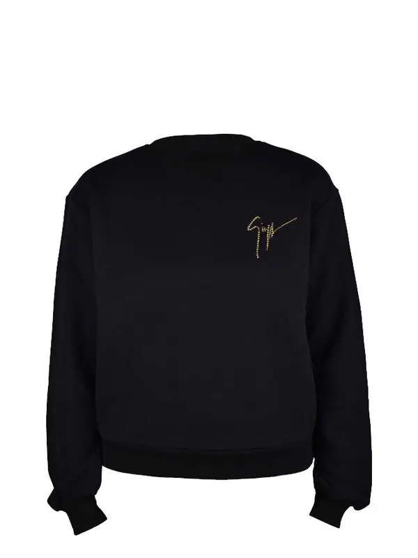 GIUSEPPE ZANOTTI Embroidered Crew Neck Sweatshirt - Black