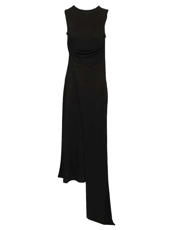 AMI Paris Jersey Crepe Long Dress - Black