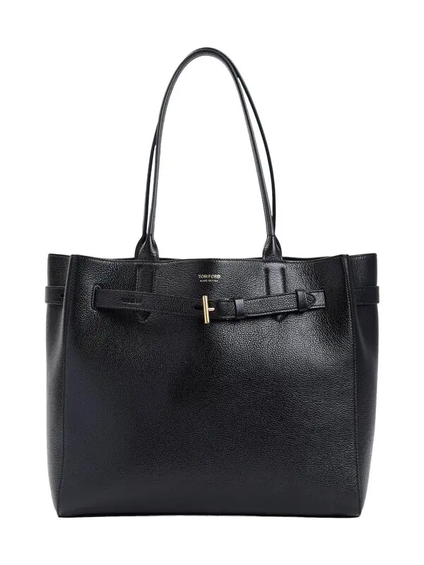 TOM FORD Medium Calf Leather Tote Bag - Black