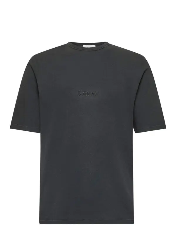 Saint Laurent Black Cotton T-shirt - Multicolor