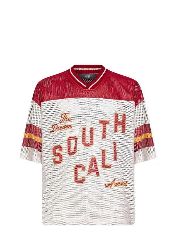 Amiri Ivory South Cali Openwork Leather Jersey - Multicolor