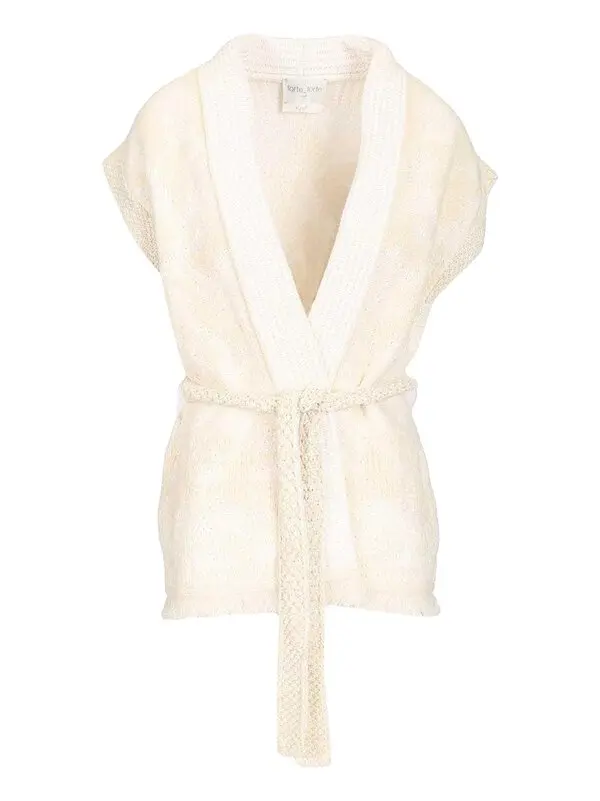 FORTE_FORTE Iris Velvet Vest - White