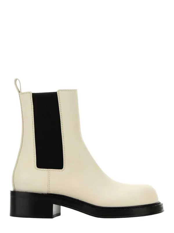 Bottega Veneta Leather Cliff Ankle Boots - White